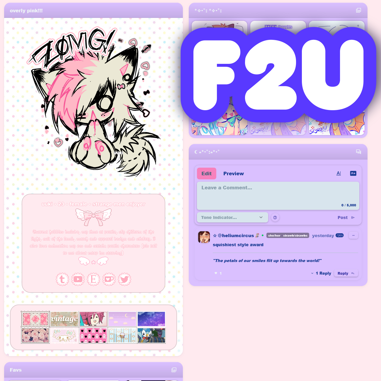 f2u HTML code Overly pink!! by @uukipi – Sheezy.Art