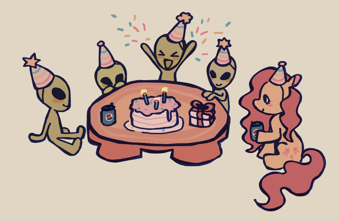 Sheezy.Art – alien birthday party... e fluttershy by @omtai
