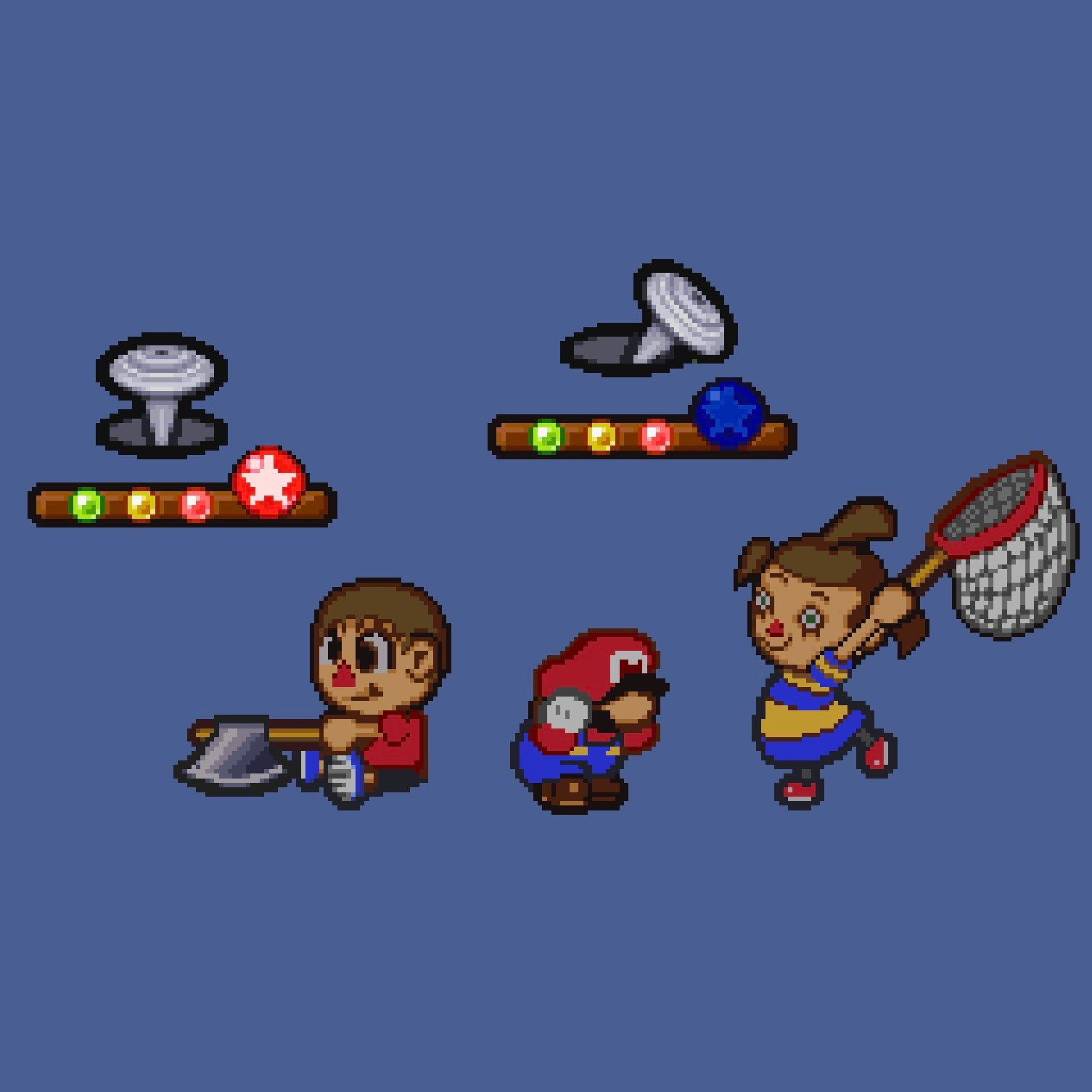 Sheezy.Art – Paper Mario N64 Style Villagers by @SpennyEcks