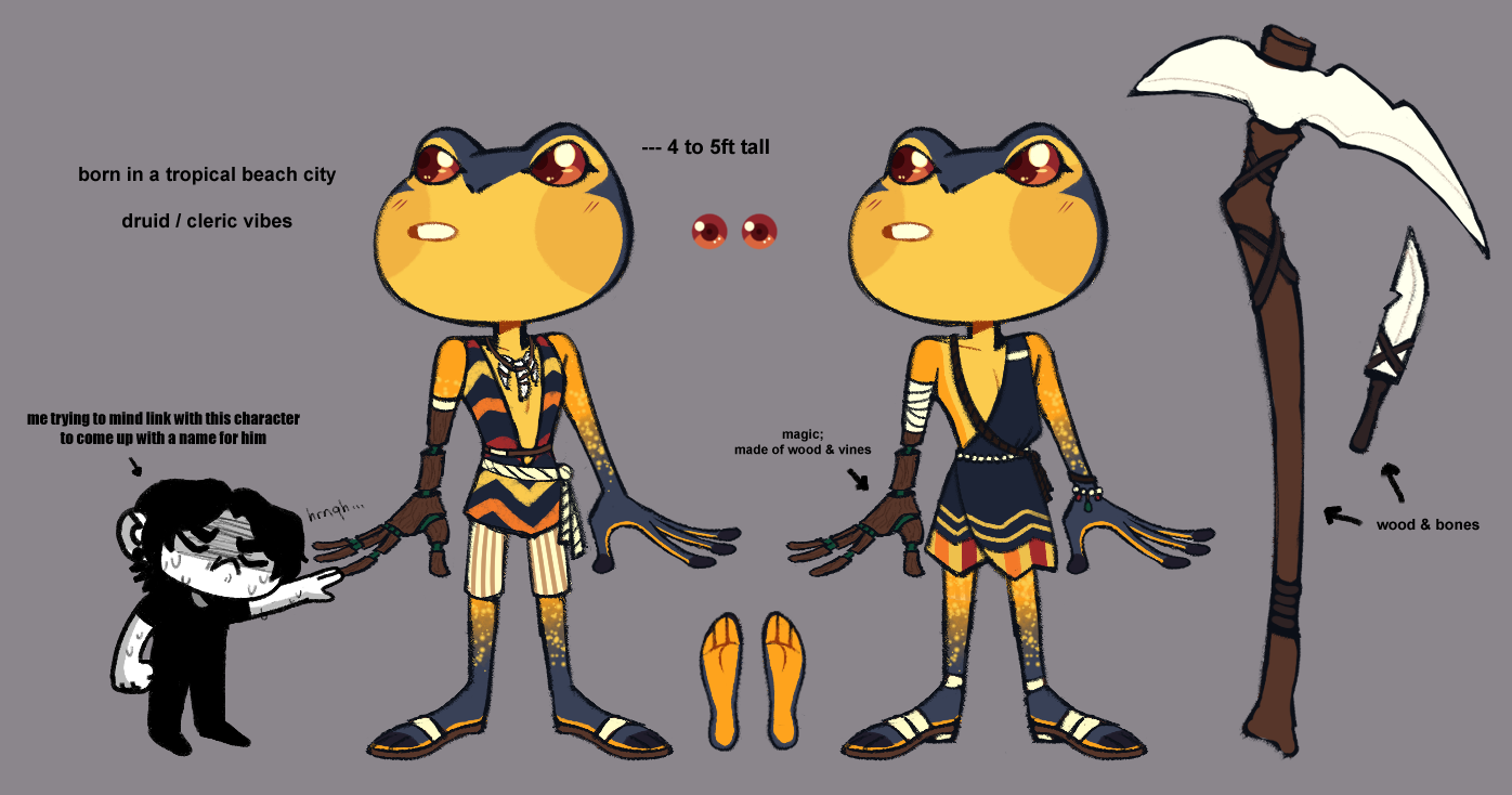 character sheet - frog druid or cleric by @willowbone – Sheezy.Art