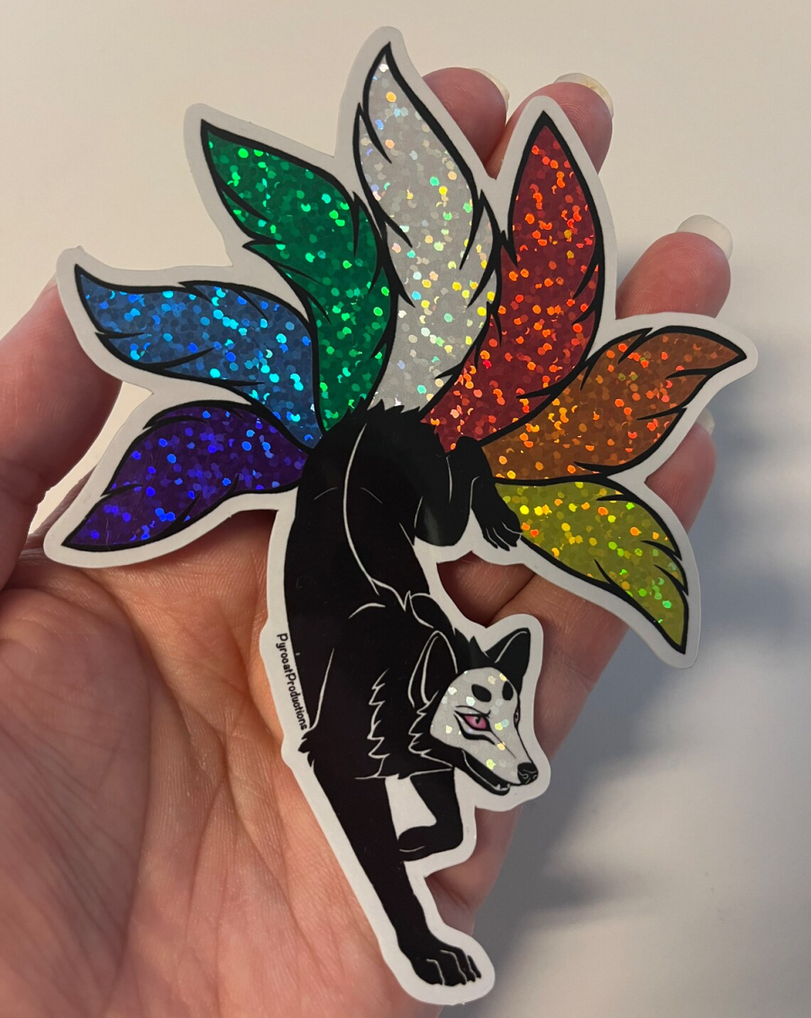 Rainbow Kitsune Sticker by @Dekeve – Sheezy.Art