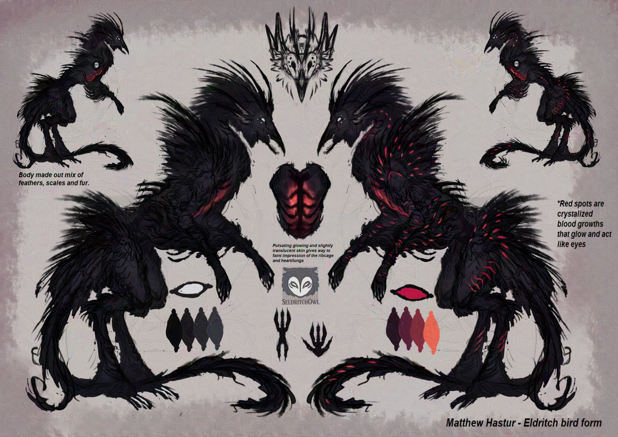 Matthew hastur: eldritch bird form edition by @SeldritchOwl – Sheezy.Art