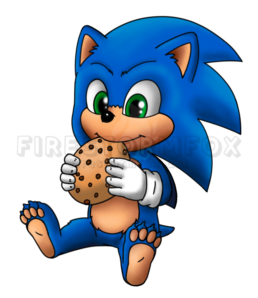 Baby Sonic Eating Cookie by @FirestormFox – Sheezy.Art