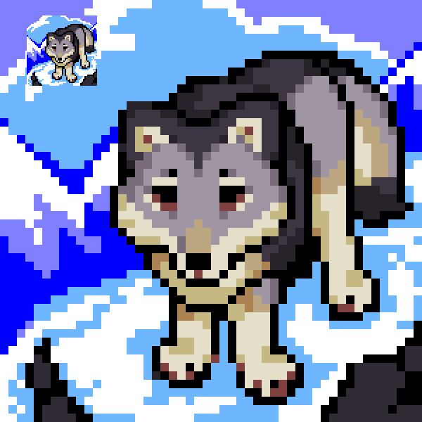 Wolf pixel icon 2023 by @Howlentine – Sheezy.Art