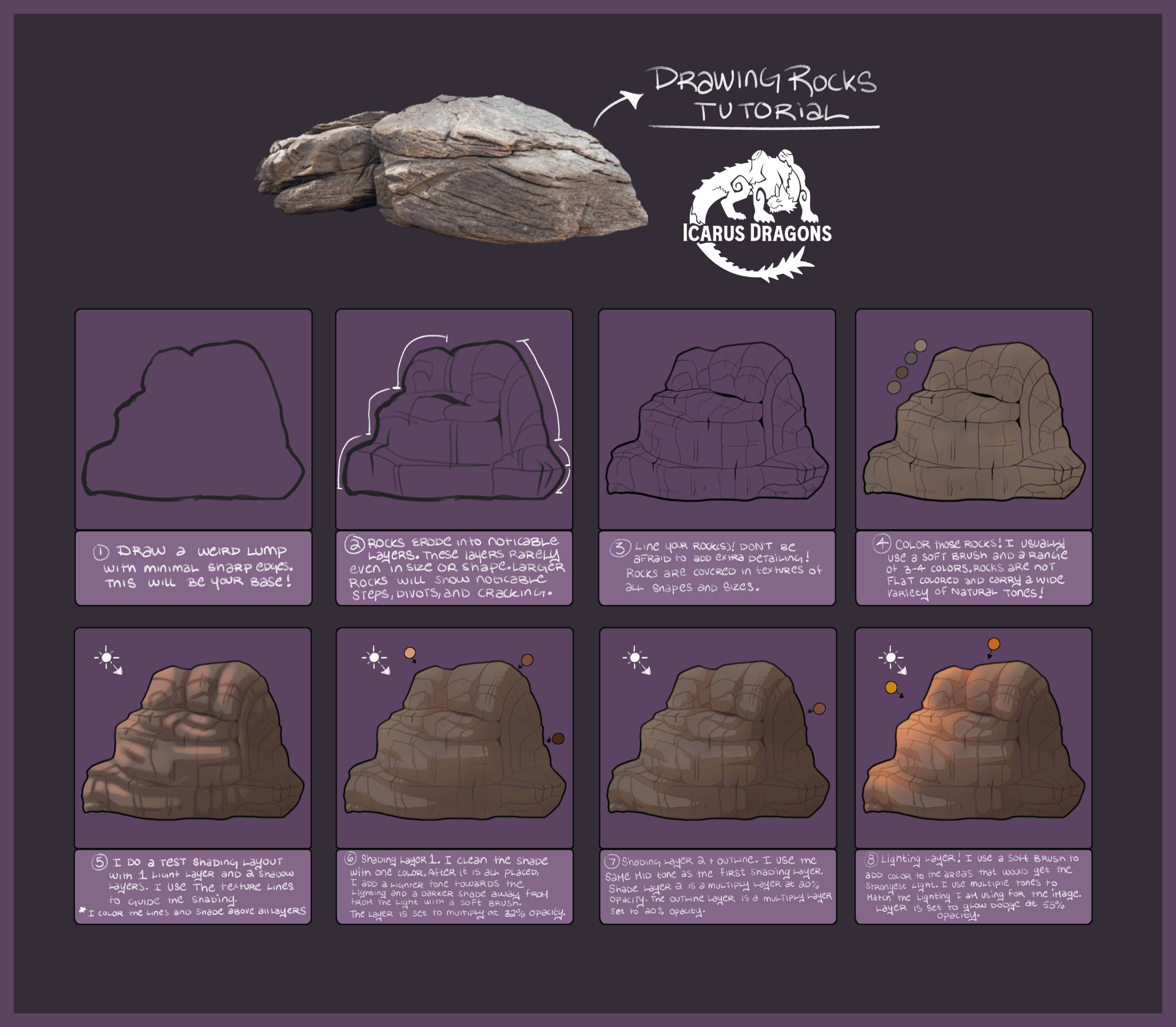 Rock Tutorial by @IcarusDragons – Sheezy.Art