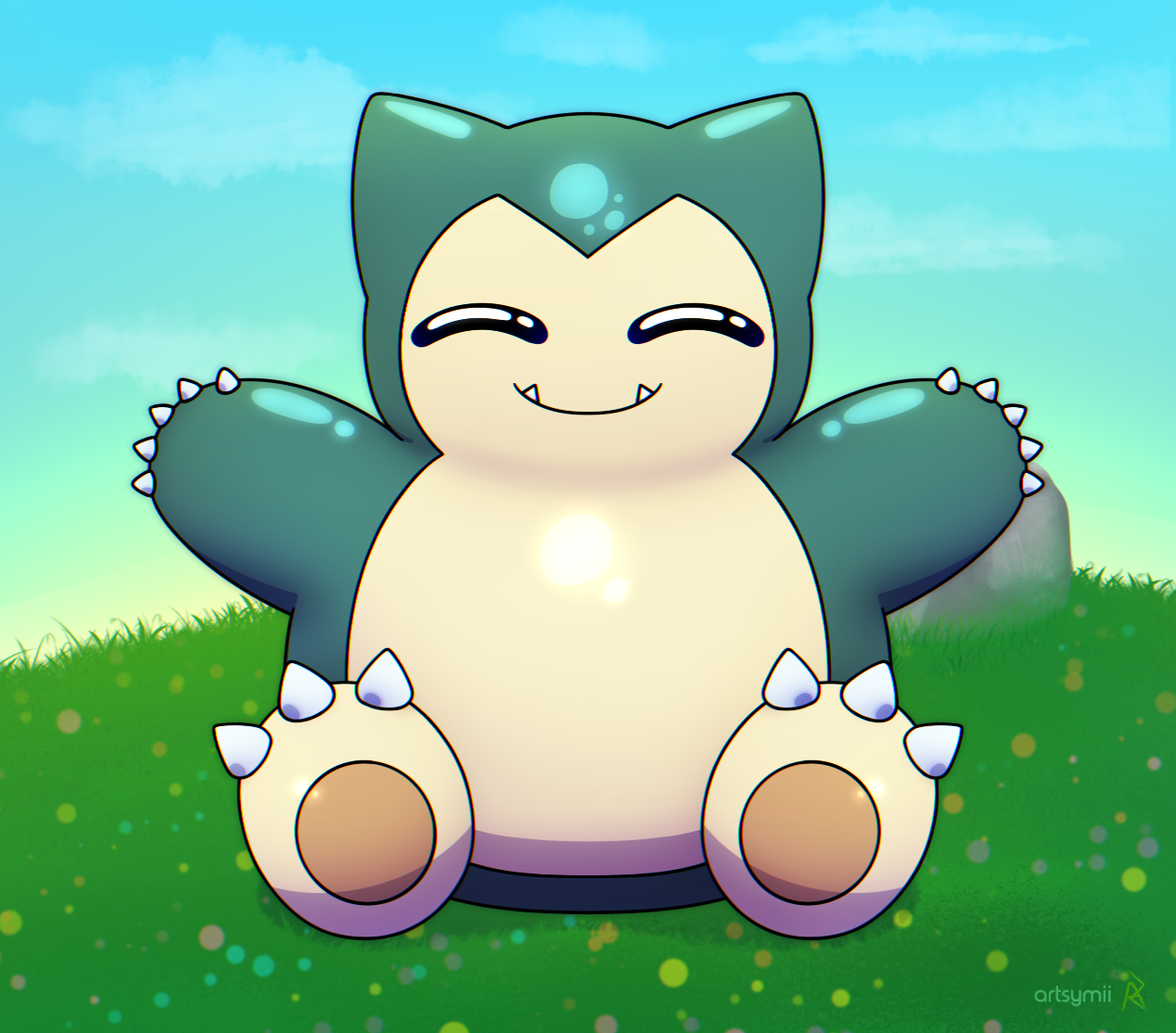 Chibi Pokemon - Snorlax by @artsymii – Sheezy.Art
