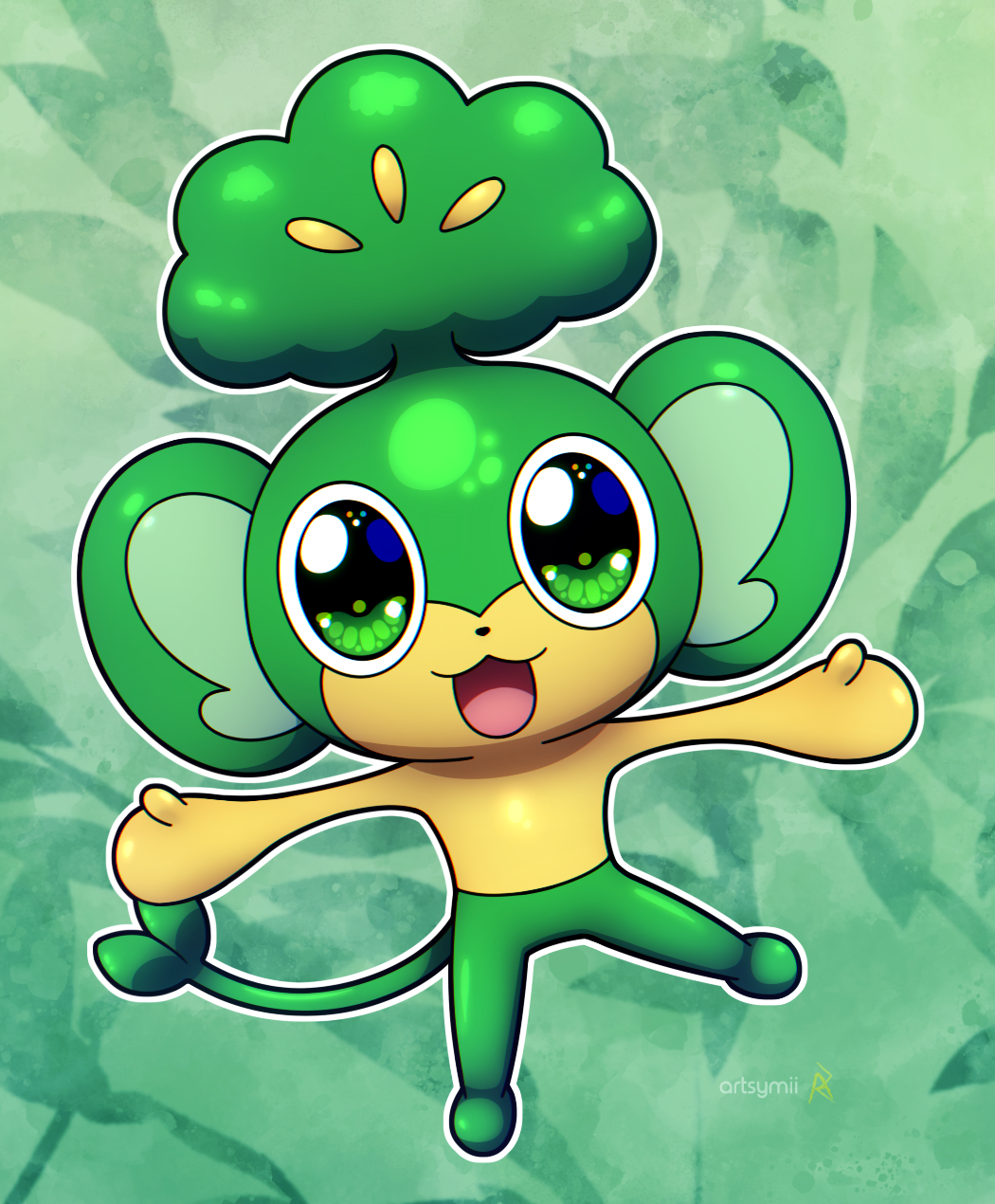 Chibi Pokemon - Pansage by @artsymii – Sheezy.Art