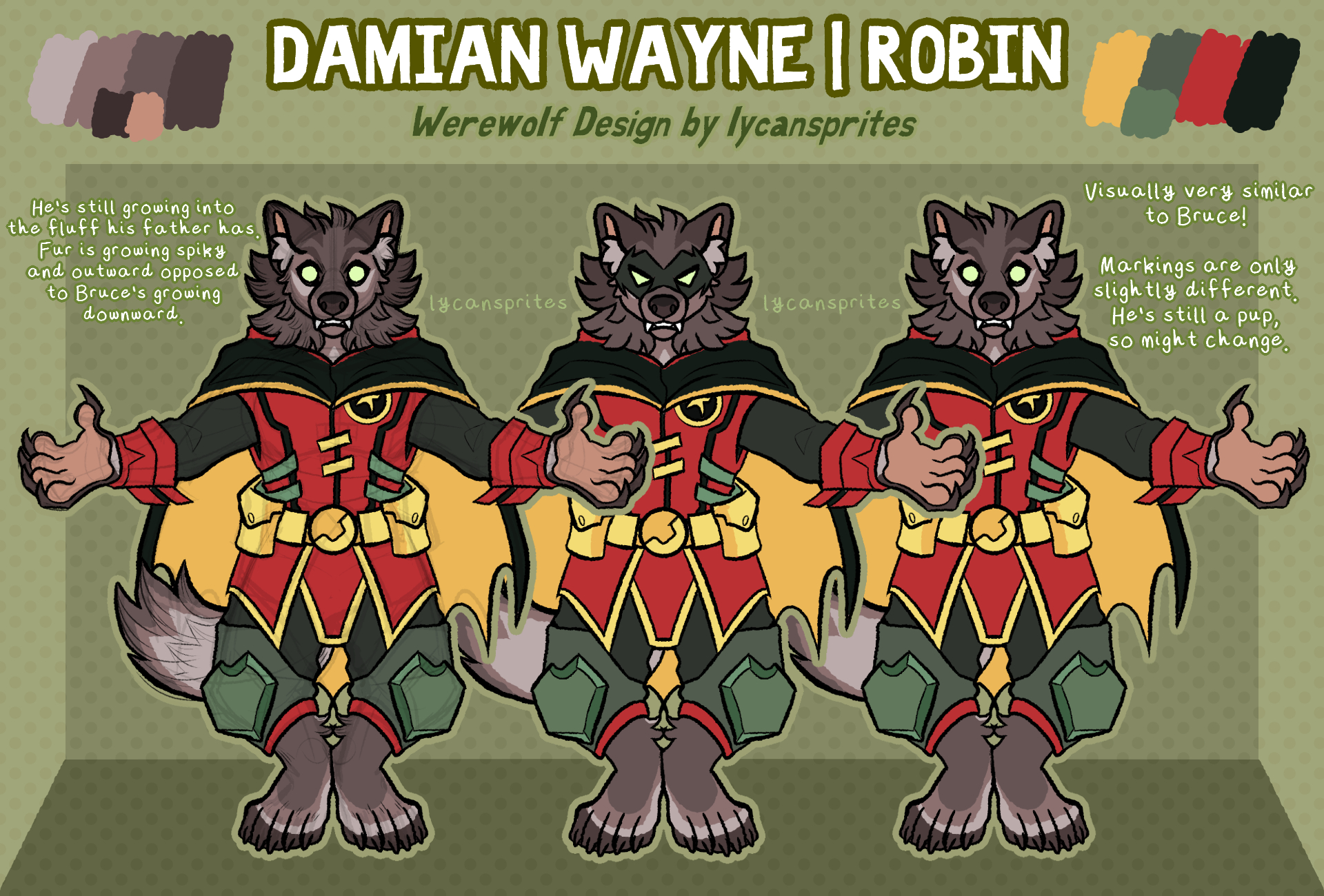 Damian Wayne | Werewolf AU Design by @superboy – Sheezy.Art