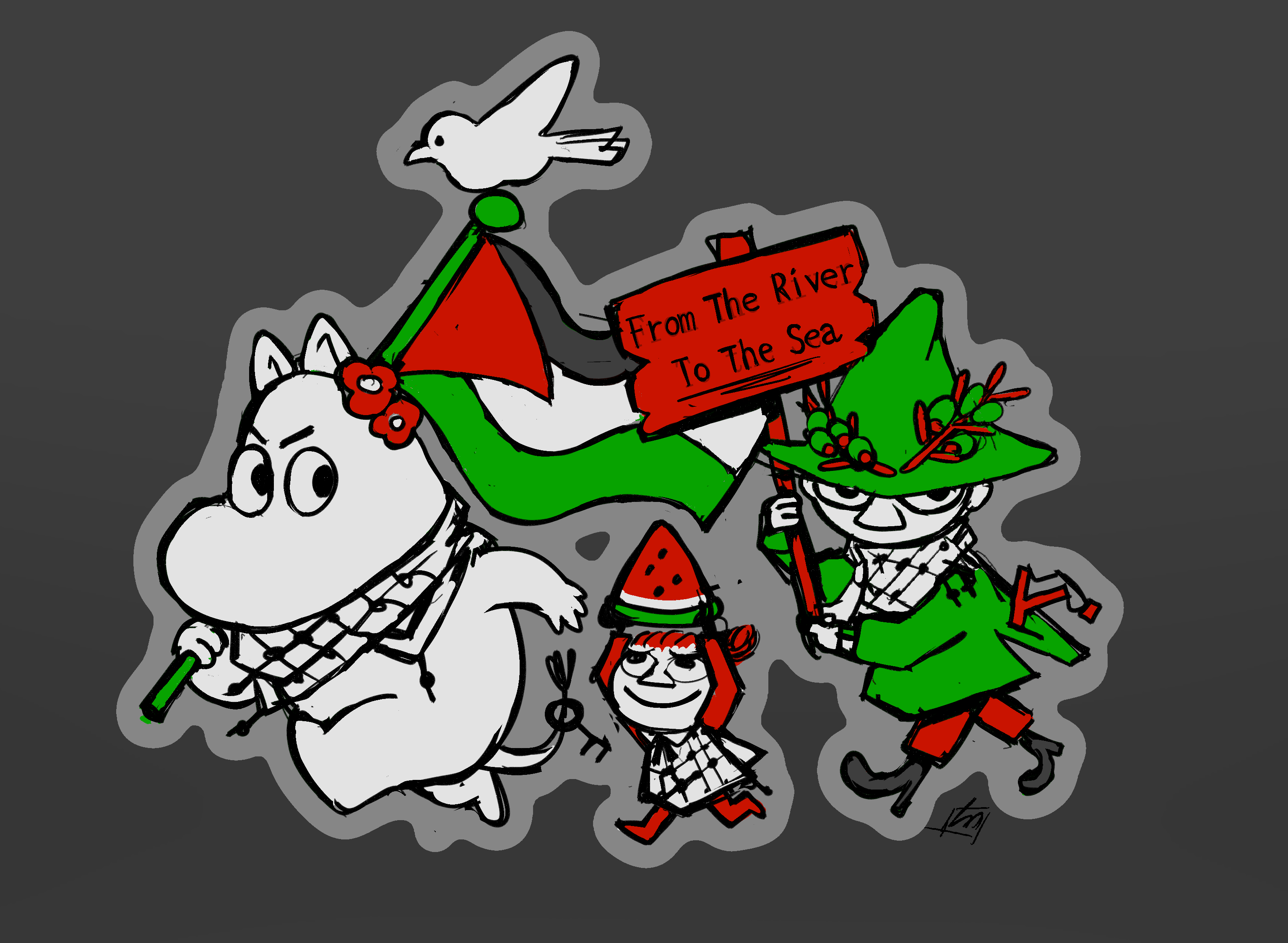 🍉MOOMIN FOR PALESTINE🍉 by @cronks – Sheezy.Art