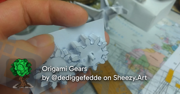 Origami Gears by @dediggefedde – Sheezy.Art