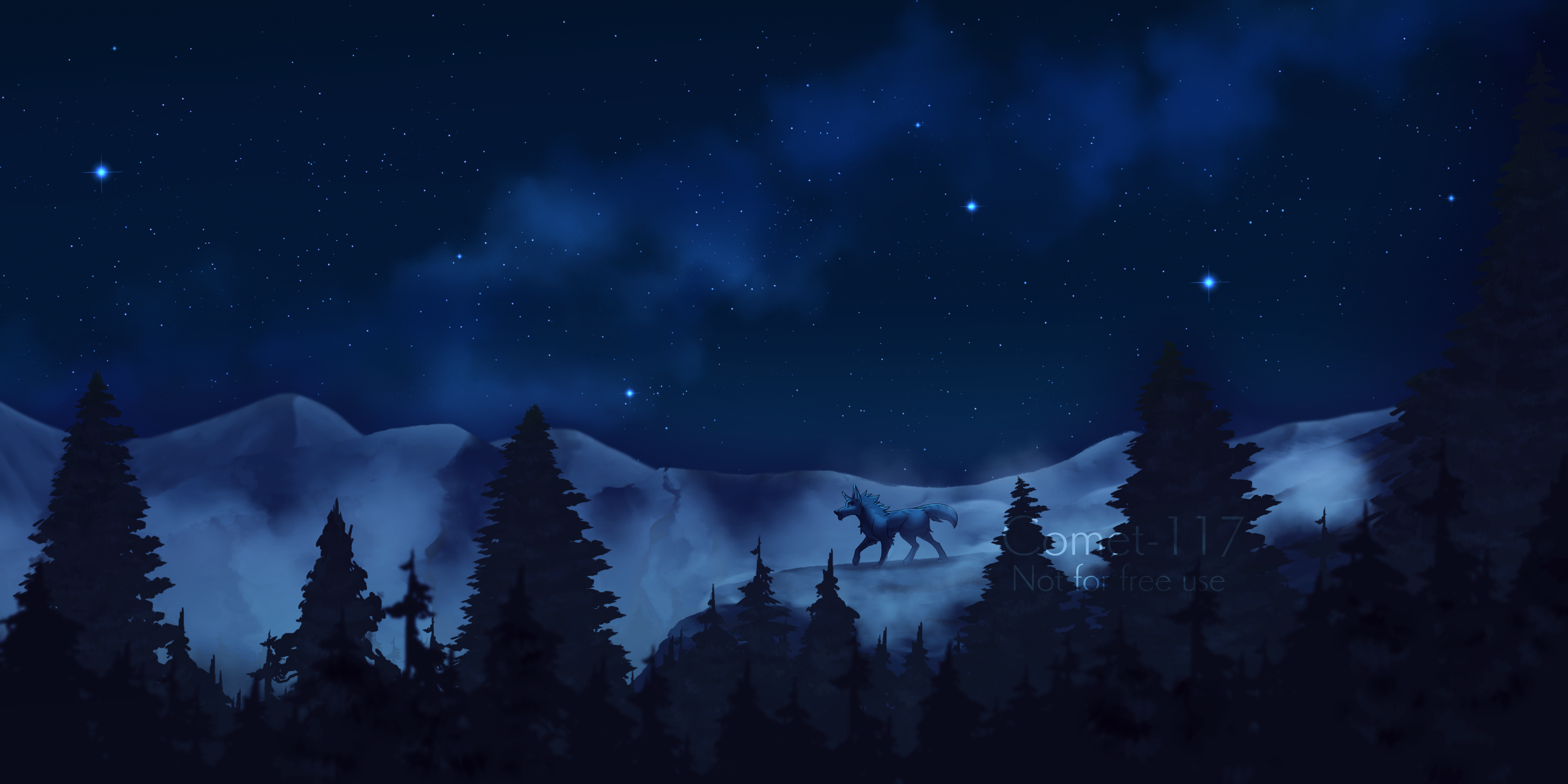 Mountain Wanderer - Night by @Comet-117 – Sheezy.Art