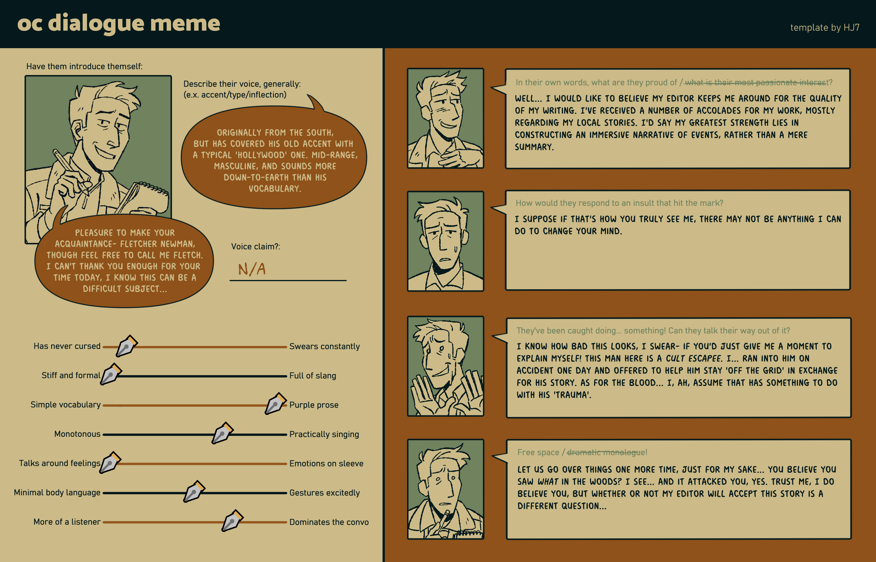 OC Dialogue Meme - Fletch by @HJ7 – Sheezy.Art