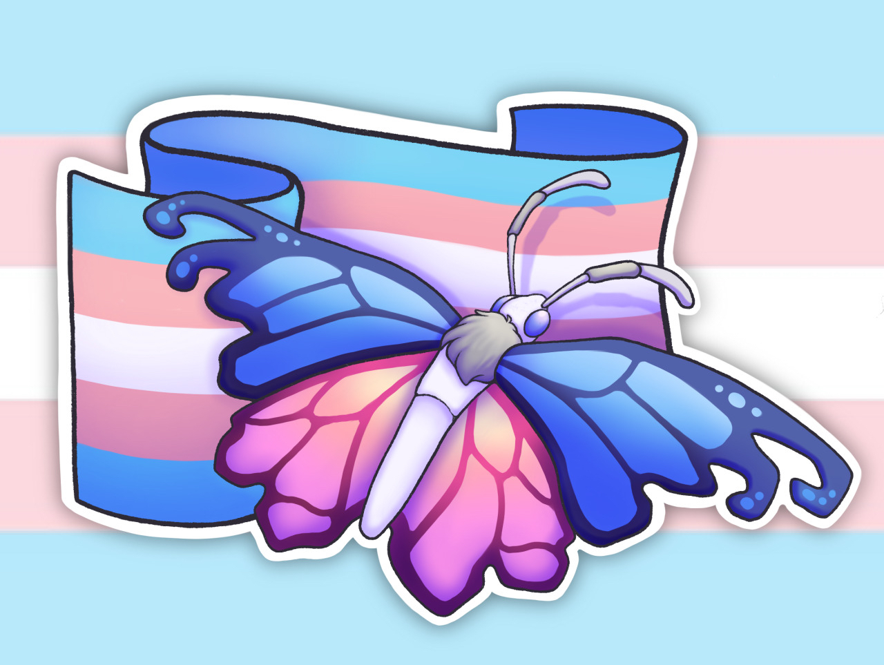 Trans Pride Butterfly by @MidasTouchIllu – Sheezy.Art