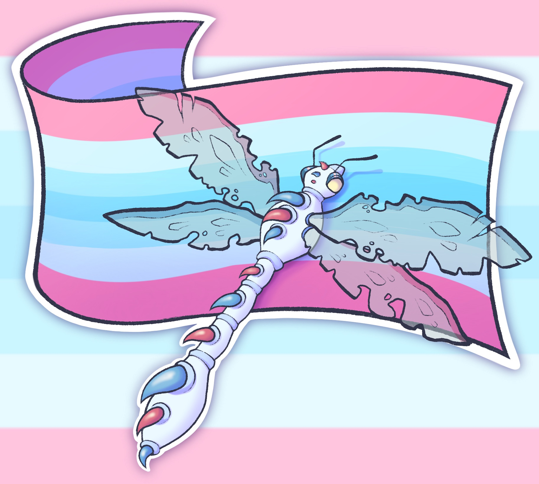 Transmasc Pride Dragonfly by @MidasTouchIllu – Sheezy.Art