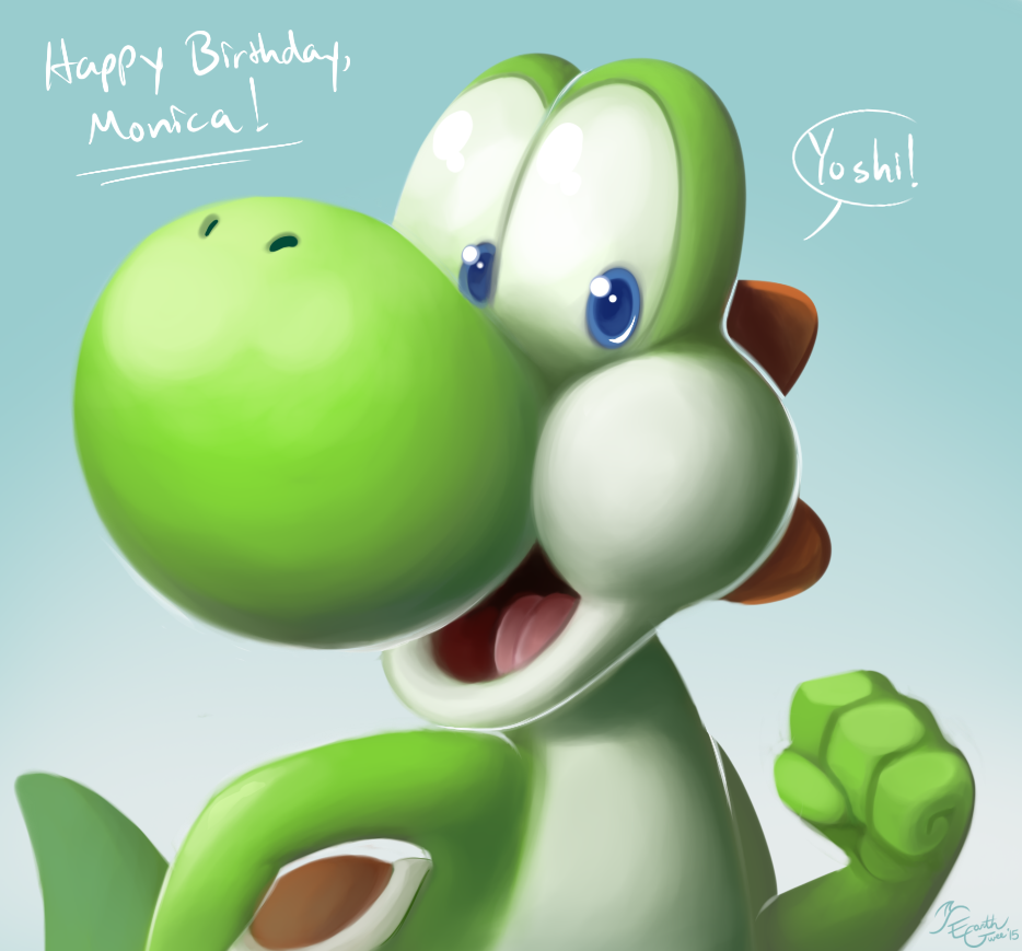 Yoshi Says Happy Birthday! (old) by @EarthGwee – Sheezy.Art