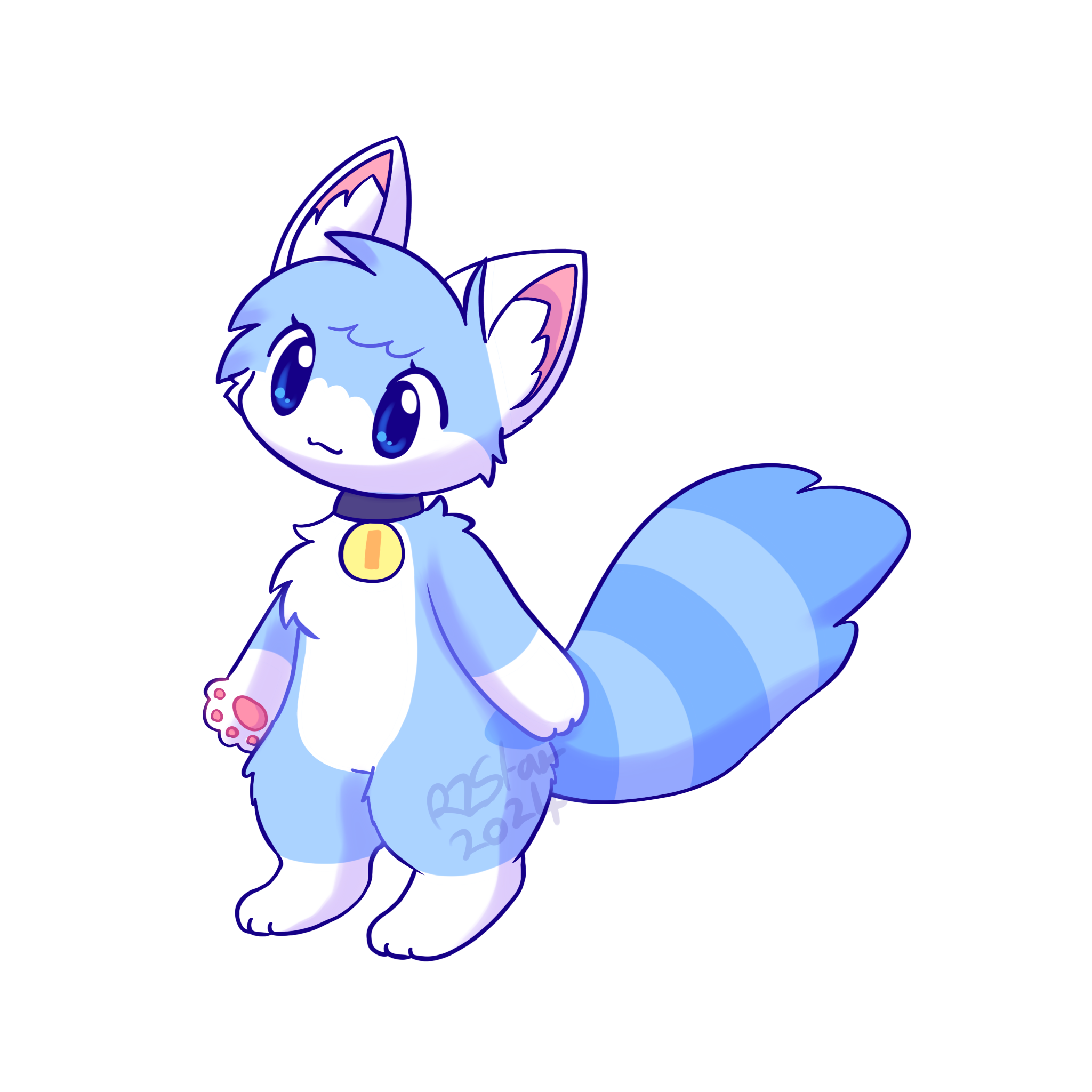 Blue Fluffy Cat by @skystarrii – Sheezy.Art
