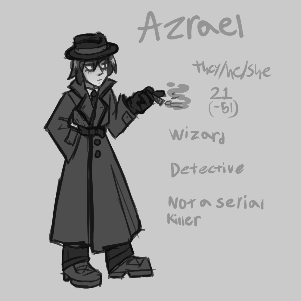 Azrael if they were in the same setting as my previous drawing by ...