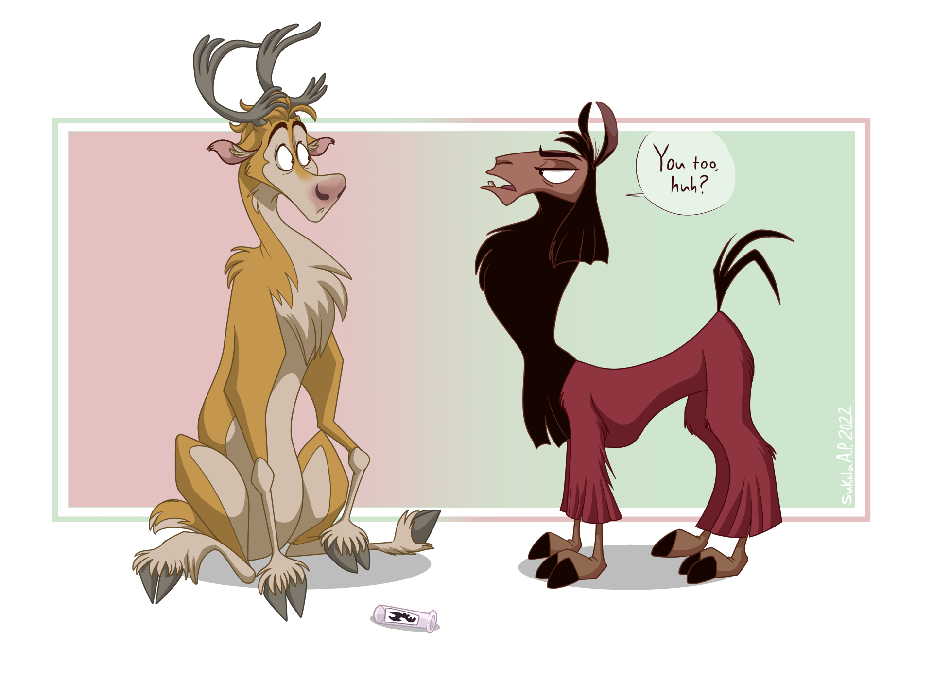 A Reindeer & A Llama Walk Into A Bar... by @Sukala-AP – Sheezy.Art