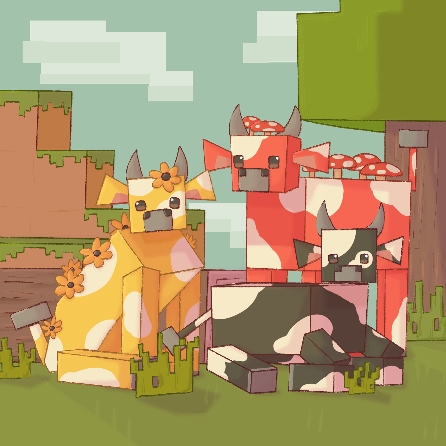 square cow friends by @herobrine – Sheezy.Art