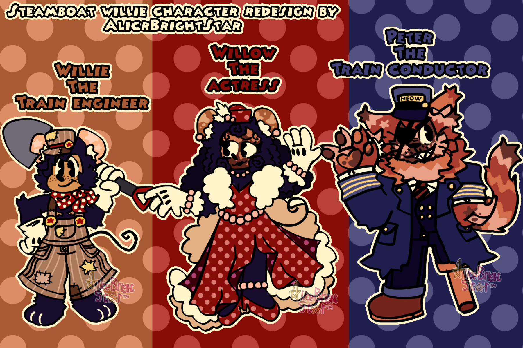 My Redesign/Reimagined for the steamboat Willie characters since it got ...