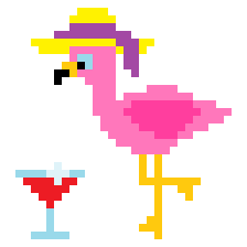 Party Flamingo Sprite by @Viatrice – Sheezy.Art