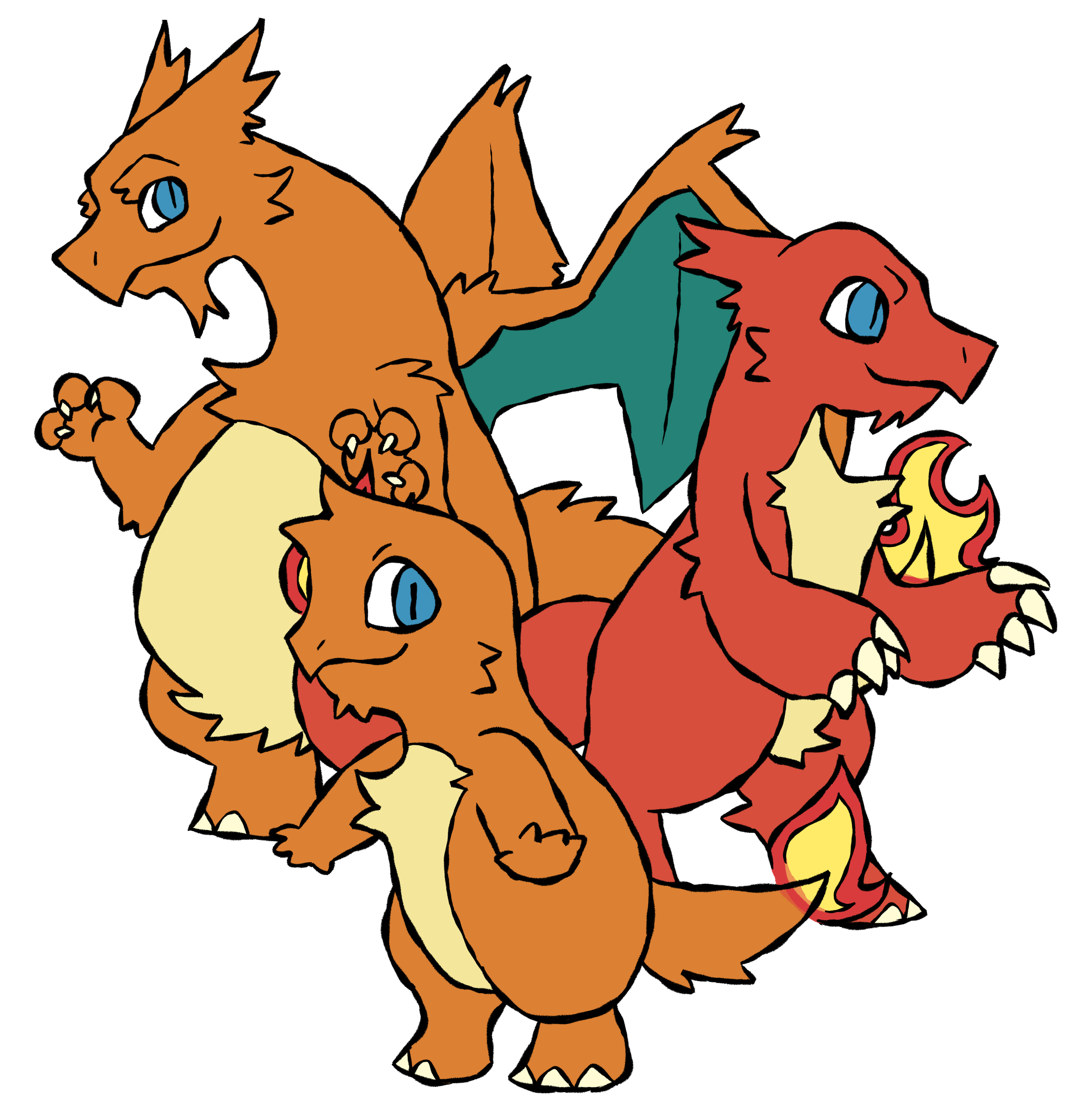 Fluffy Charmander Line by @SkvaderInvader – Sheezy.Art