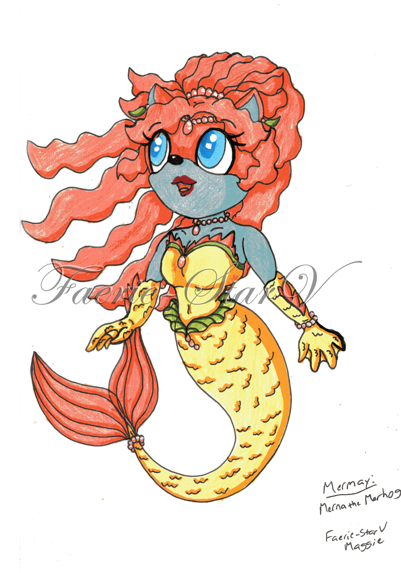 Mermay: Merna the Merhog(Traditional Art) by @Faerie-StarV – Sheezy.Art