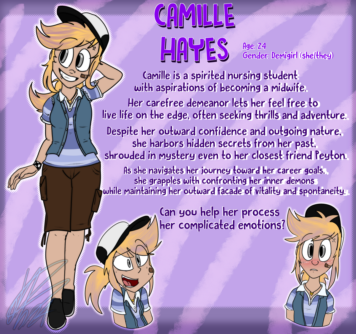 The Wallflowers VN: Camille character sheet by @JustJay – Sheezy.Art