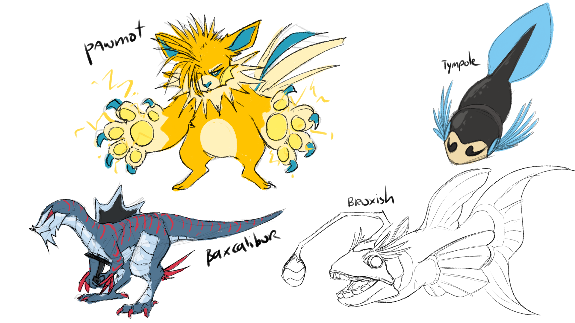 various pokemon redesigns sketch dump [2024] by @Elk – Sheezy.Art