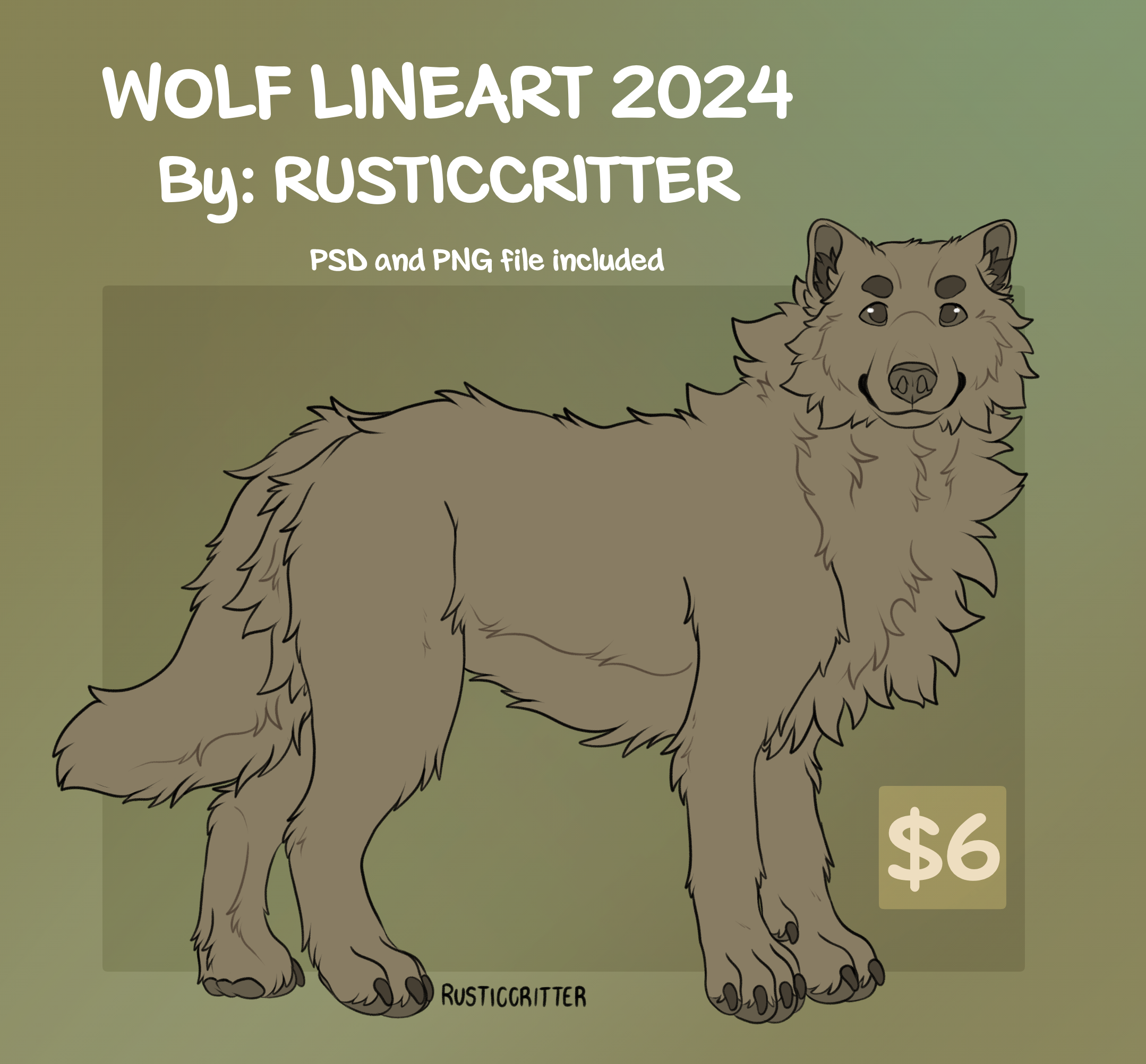Fluffy wolf base 2024 by @rusticcritter – Sheezy.Art