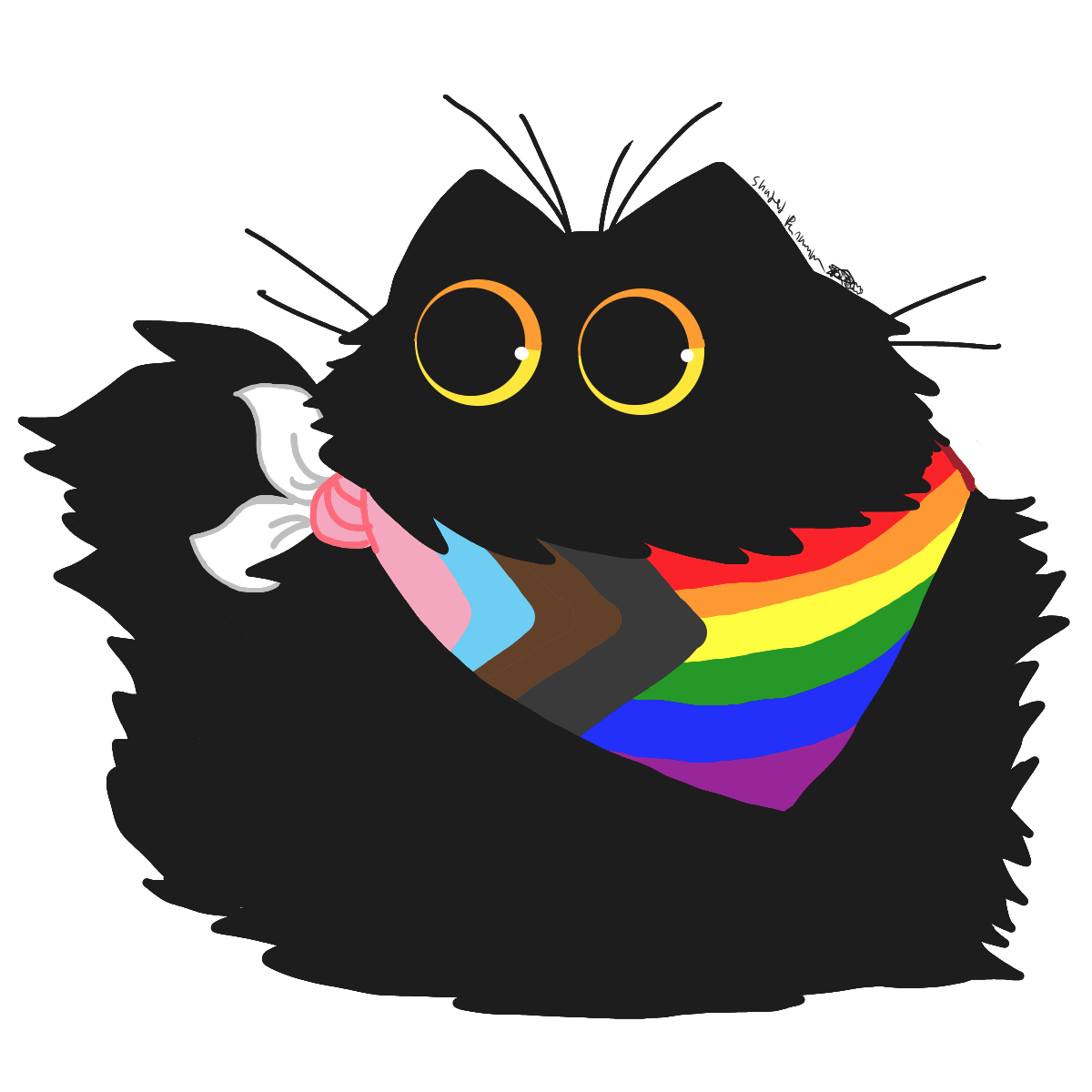Progress Pride Kitty by @ShadedPenumbra – Sheezy.Art