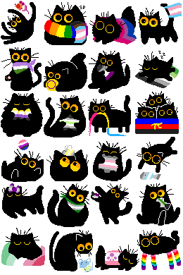 Many Silly Pixel Pride Cats by @ShadedPenumbra – Sheezy.Art