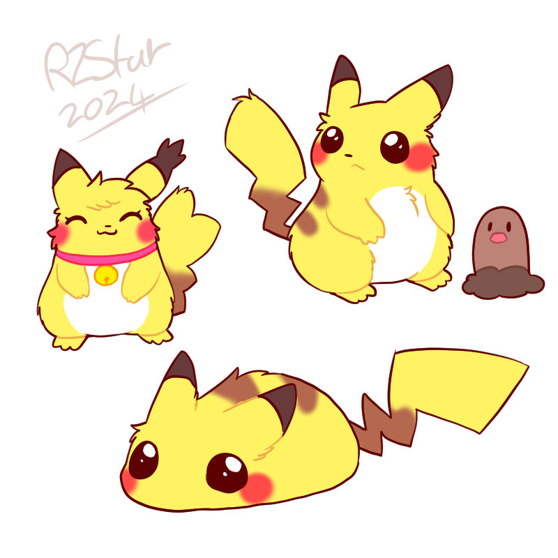 Chonky Pikachu doodles by @skystarrii – Sheezy.Art