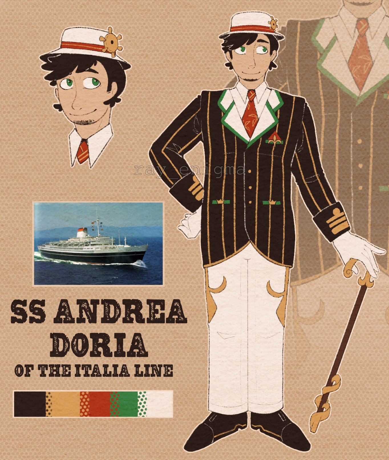 Ocean Liners Humanized - SS Andrea Doria by @ray_enigma – Sheezy.Art