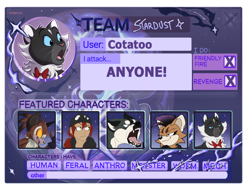 Artfight2024 Team Stardust by @Cotatoo – Sheezy.Art