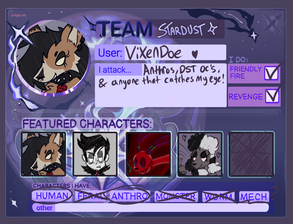 Art Fight Card 2024 by @vixendoe – Sheezy.Art