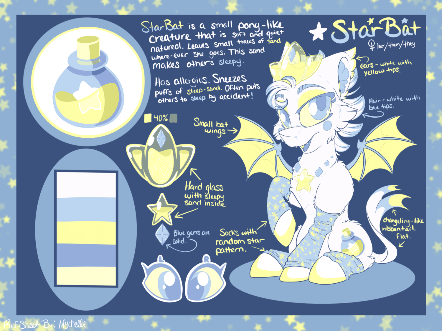 MLP OC Ref Sheet: StarBat by @Mychelle – Sheezy.Art