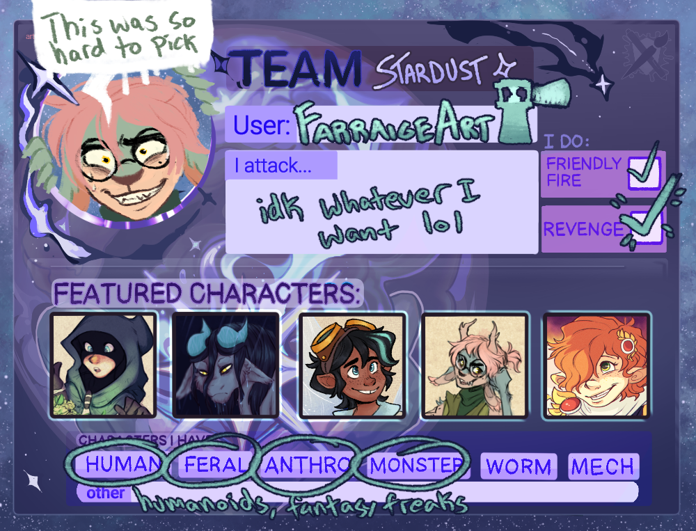 obligatory artfight team card by @farraigeart – Sheezy.Art