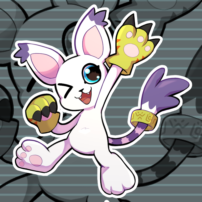 Tailmon Sticker by @digitalpoisun – Sheezy.Art