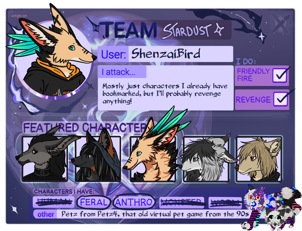 Artfight Card! by @ShenzaiBird – Sheezy.Art