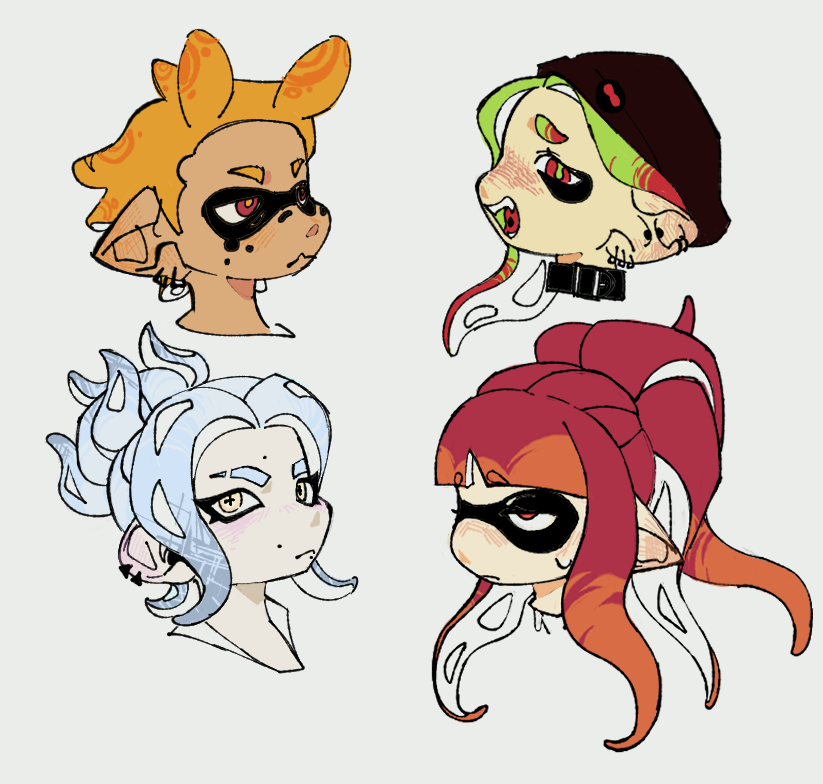 Splatoon OC headshots by @wash – Sheezy.Art