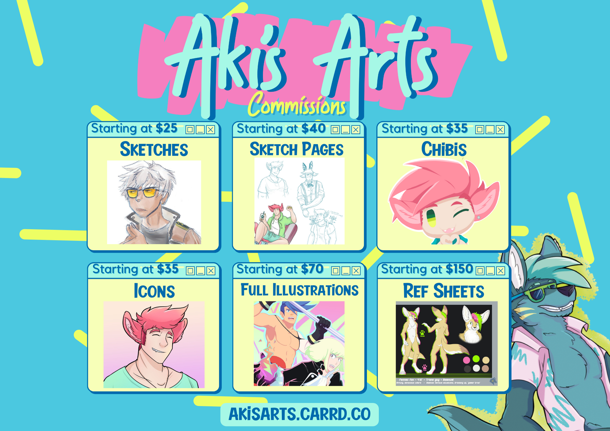 Comm Sheet 2024 by @Akiwuff – Sheezy.Art