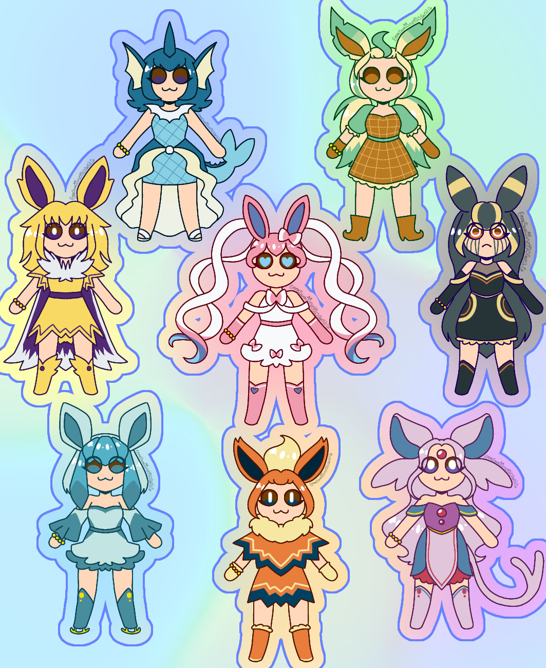 Eeveelution magical girl forms by @H0ppin_H00ligan – Sheezy.Art