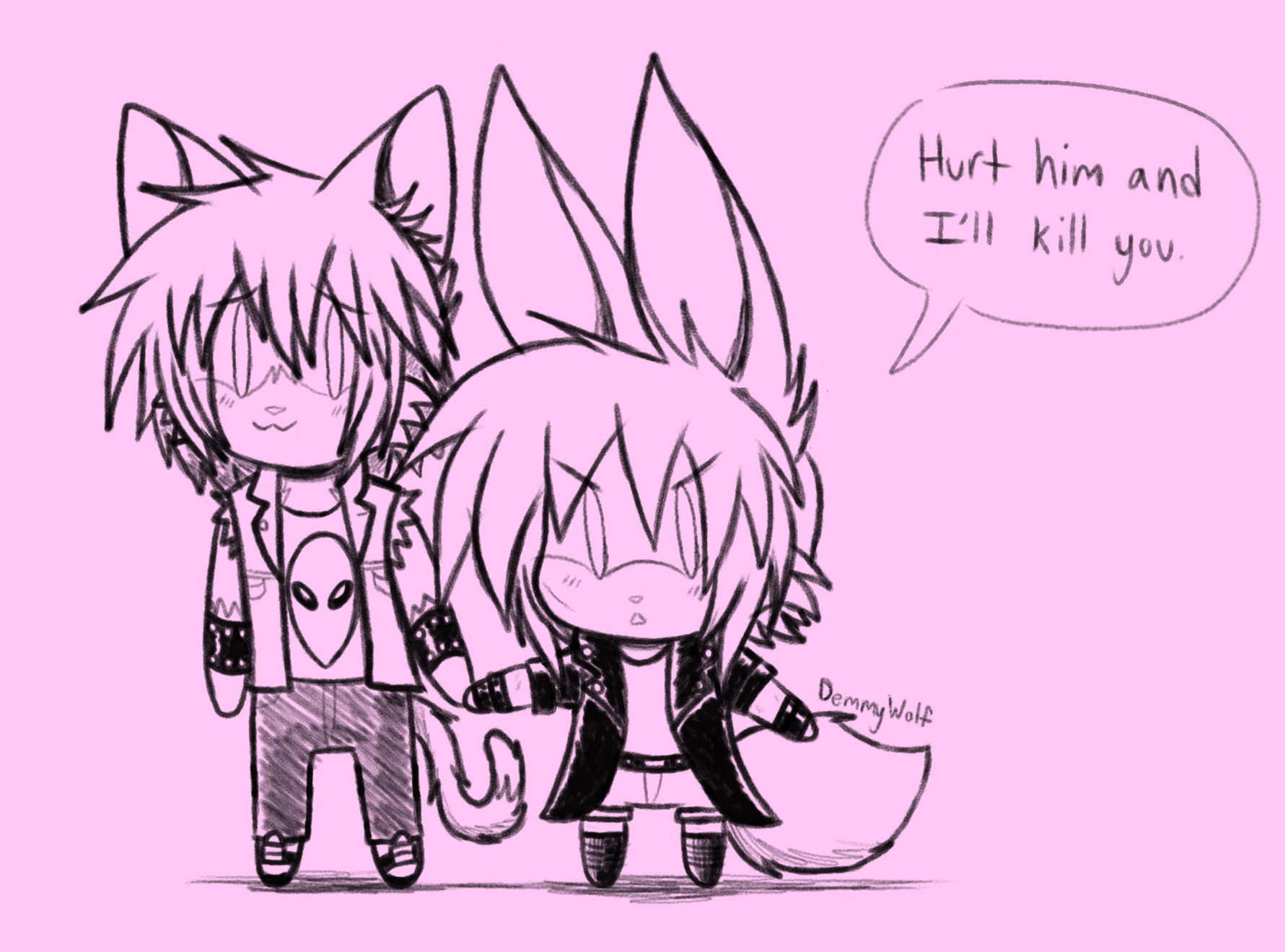 chibi Jenny & Gary doodle by @DemmyWolf – Sheezy.Art