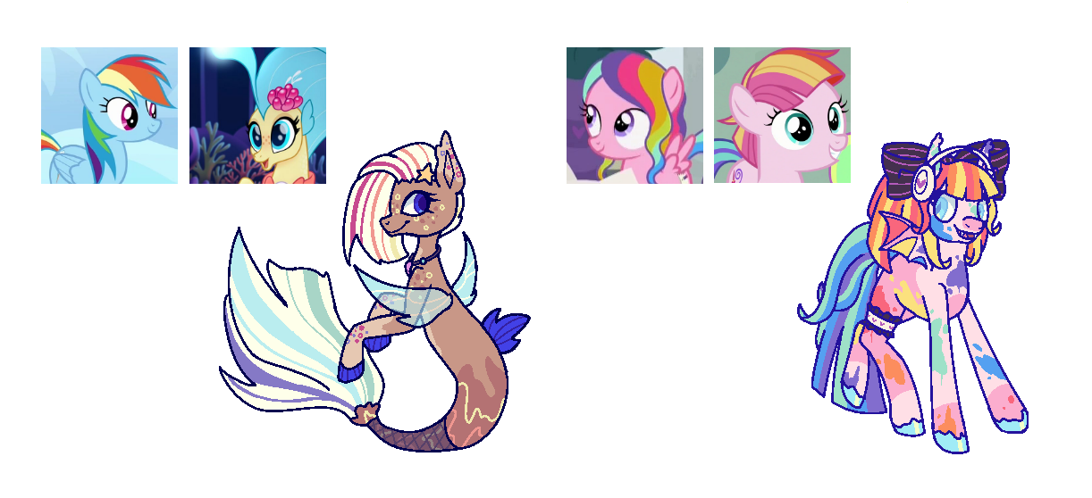 rave seapony and goth batpony (august 2024) by @cloudcuckoolander ...
