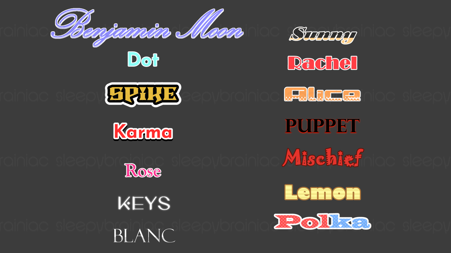 OC fonts by @SleepyBrainiac – Sheezy.Art