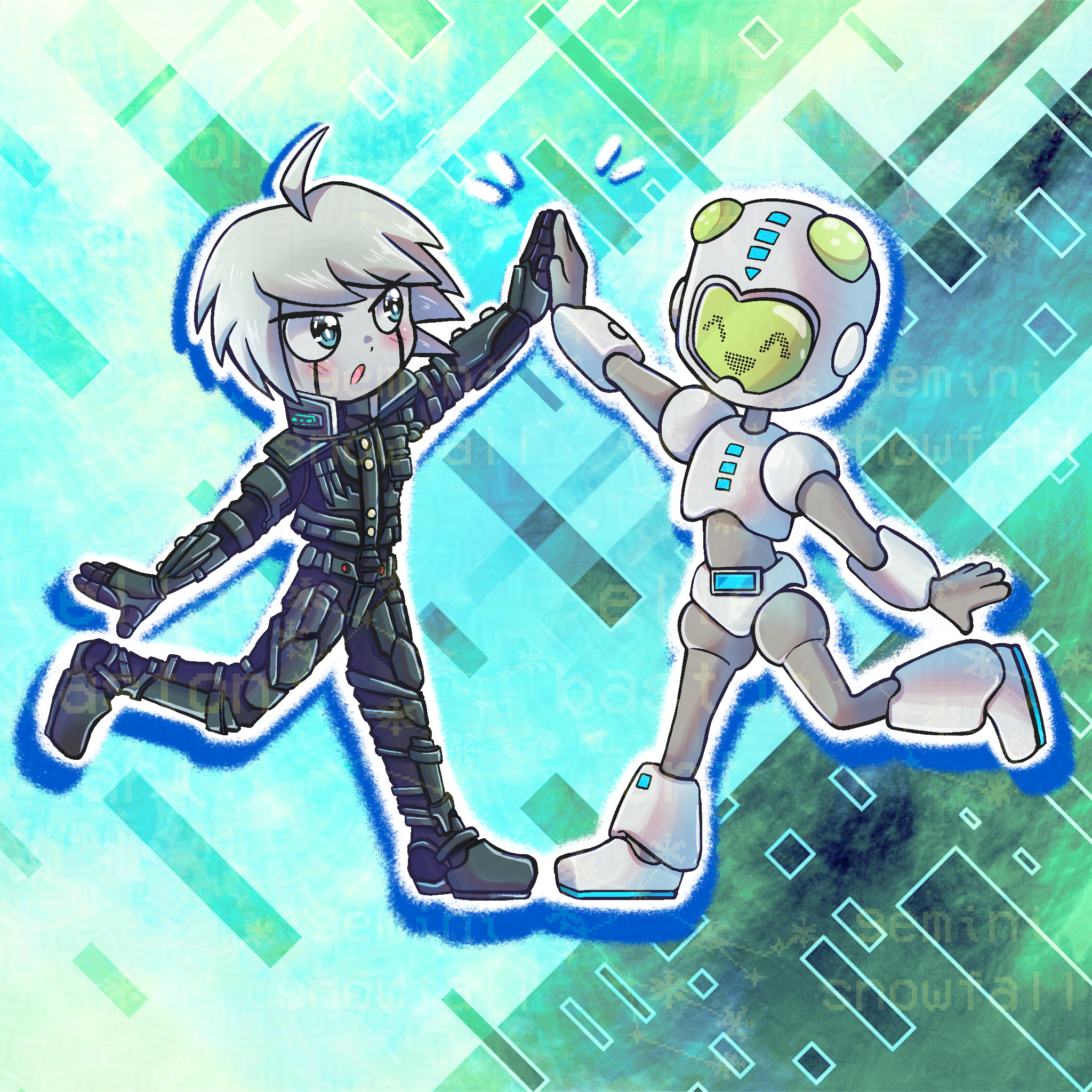 My Favorite Sassy Robots 💙💚 by @ellebastonart – Sheezy.Art