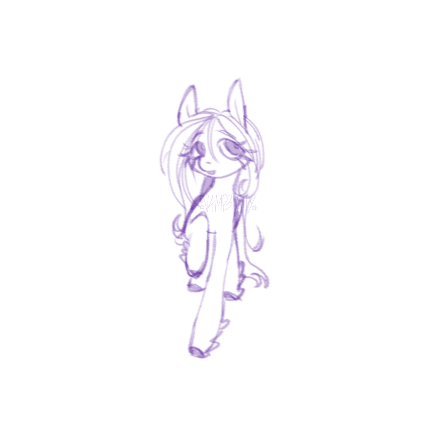 Fluttershy sketch by @V4MP3K1TTY – Sheezy.Art