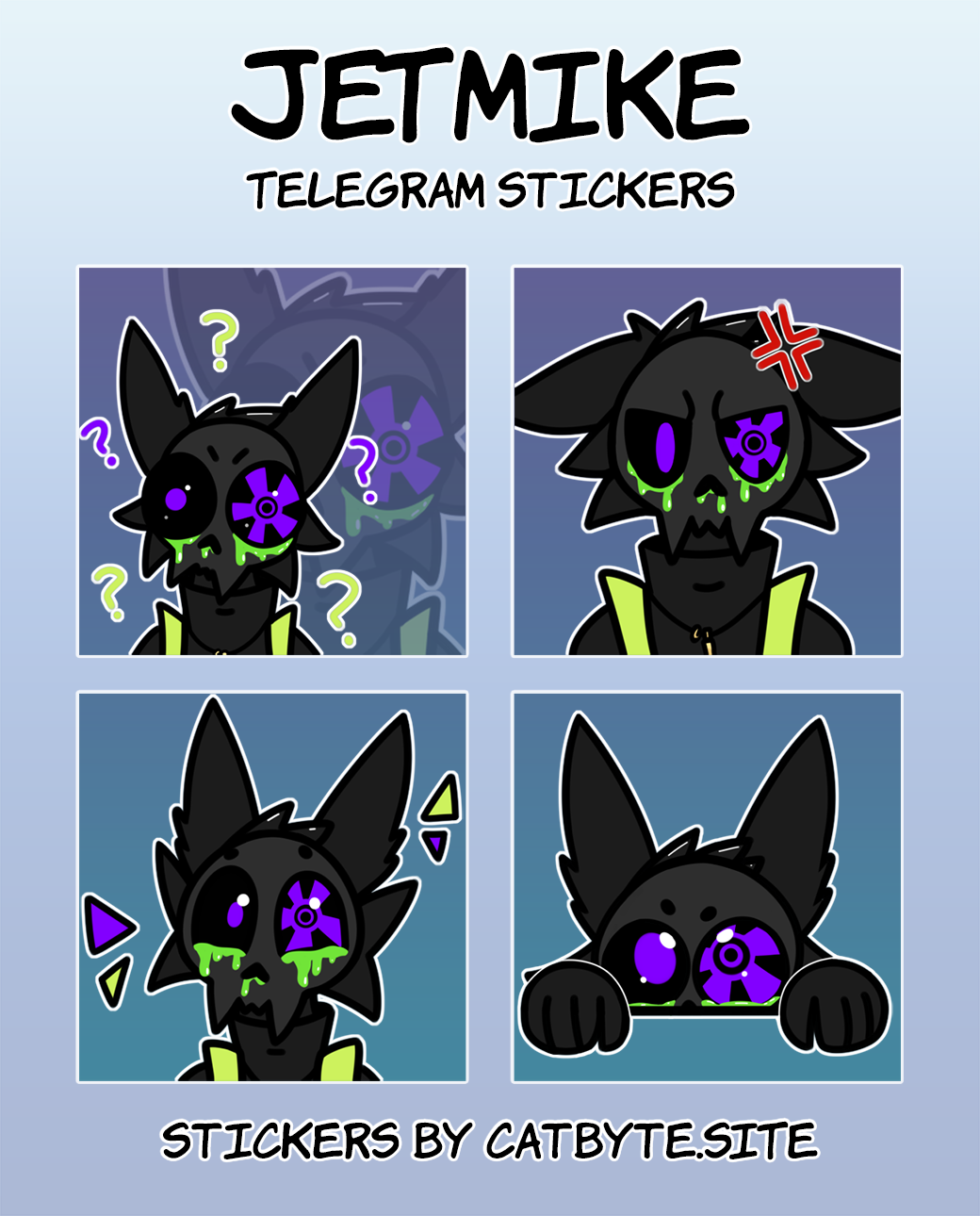 (commission) telegram stickers for jetmike! by @CATBYTE – Sheezy.Art