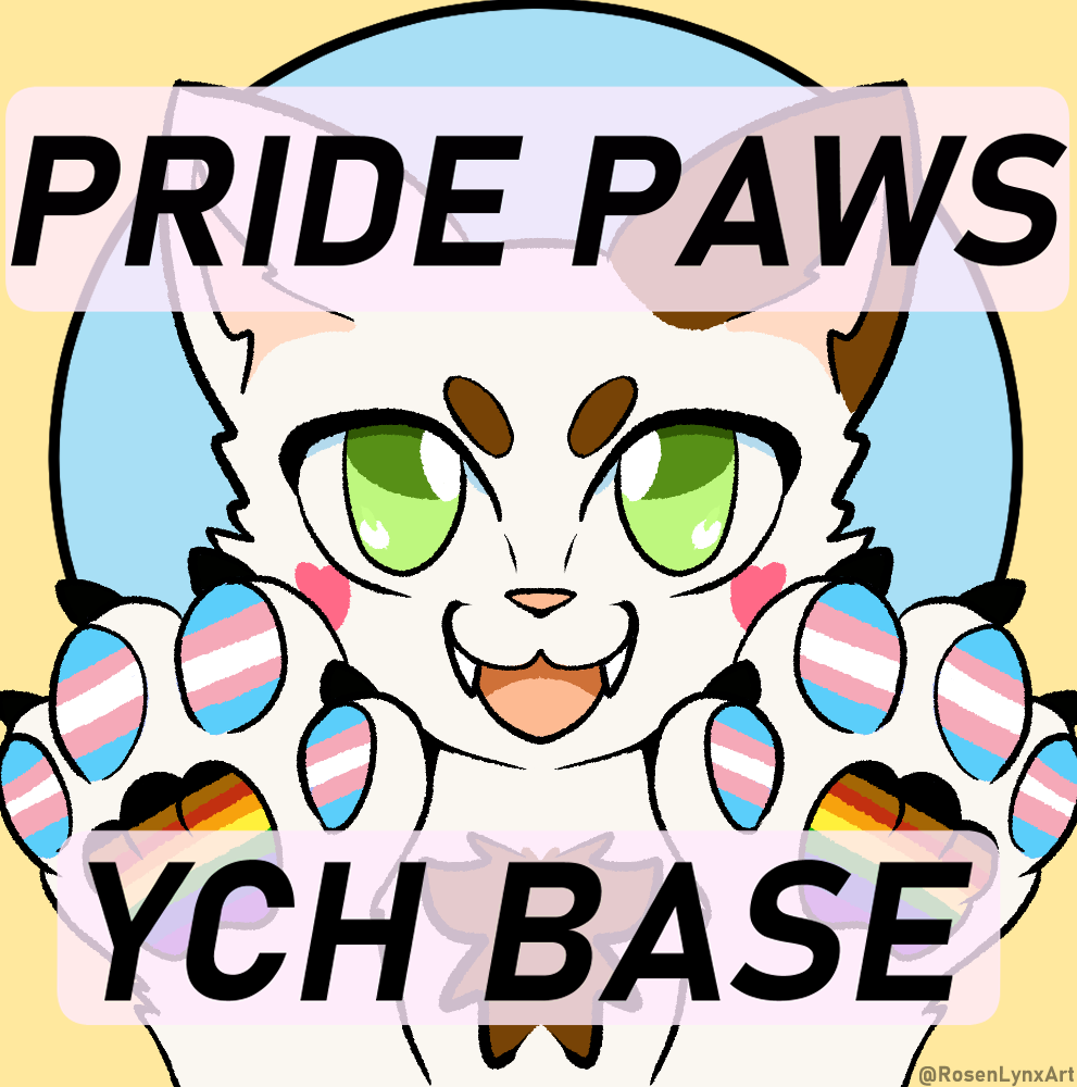 [F2U LINEART BASE] Pride Paws 2022 by @RosenLynx – Sheezy.Art